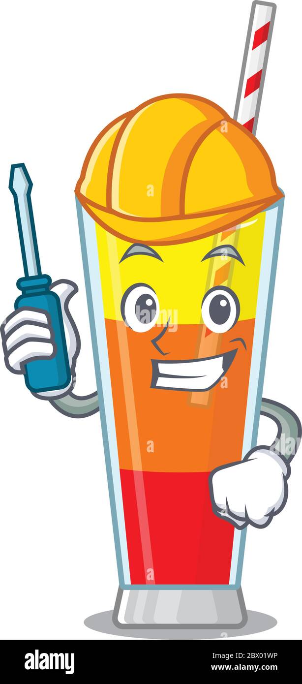Tequila sunrise cocktail caricature design concept worked as an ...