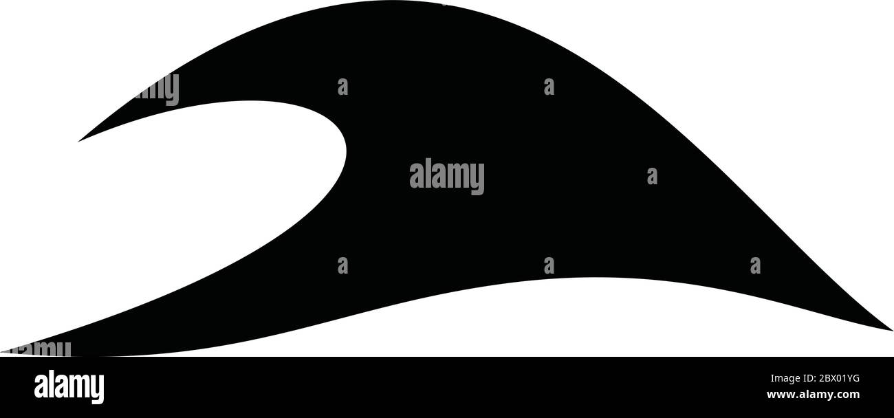 Ocean Wave Silhouette- An Illustration of an Ocean Wave Silhouette ...