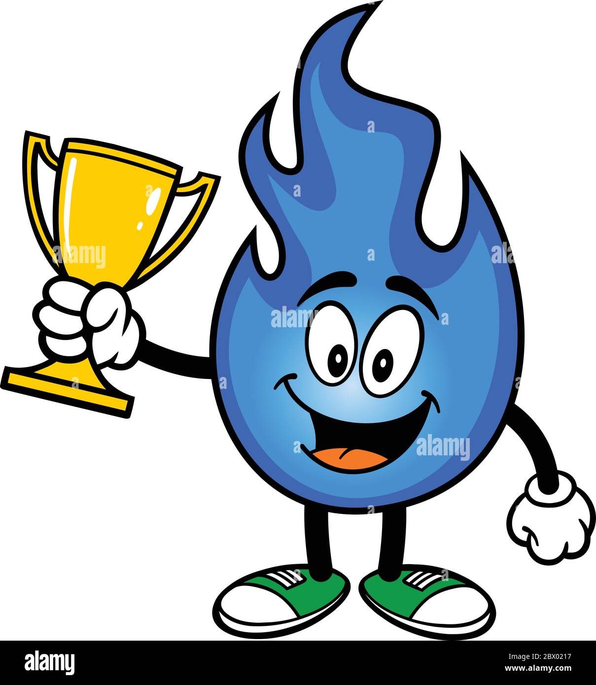 Natural Gas with Trophy- A Cartoon Illustration of a Natural Gas Flame ...