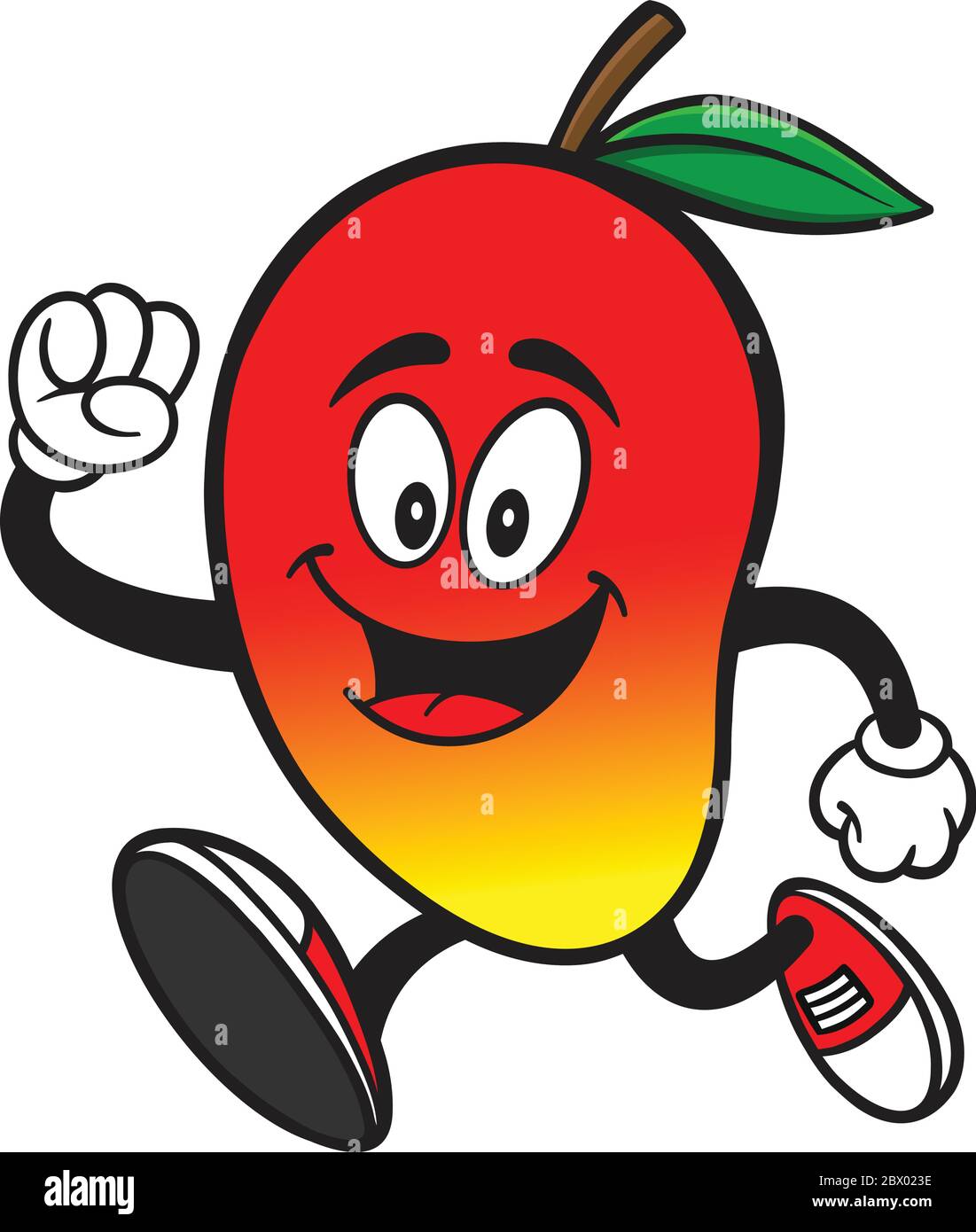 Mango Run- A Cartoon Illustration of a Mango Running Stock Vector Image ...