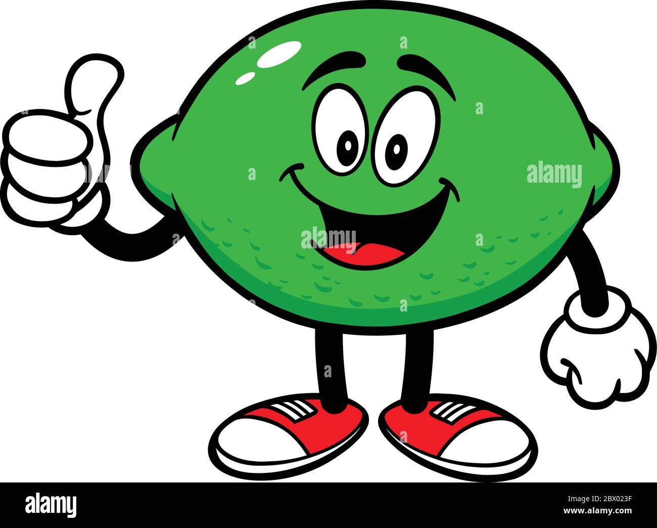 Lime Mascot with Thumbs Up - A cartoon illustration of a Lime Mascot ...