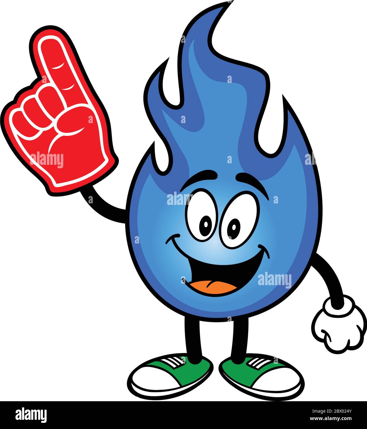 Natural Gas with Foam Finger- A Cartoon Illustration of a Natural Gas ...