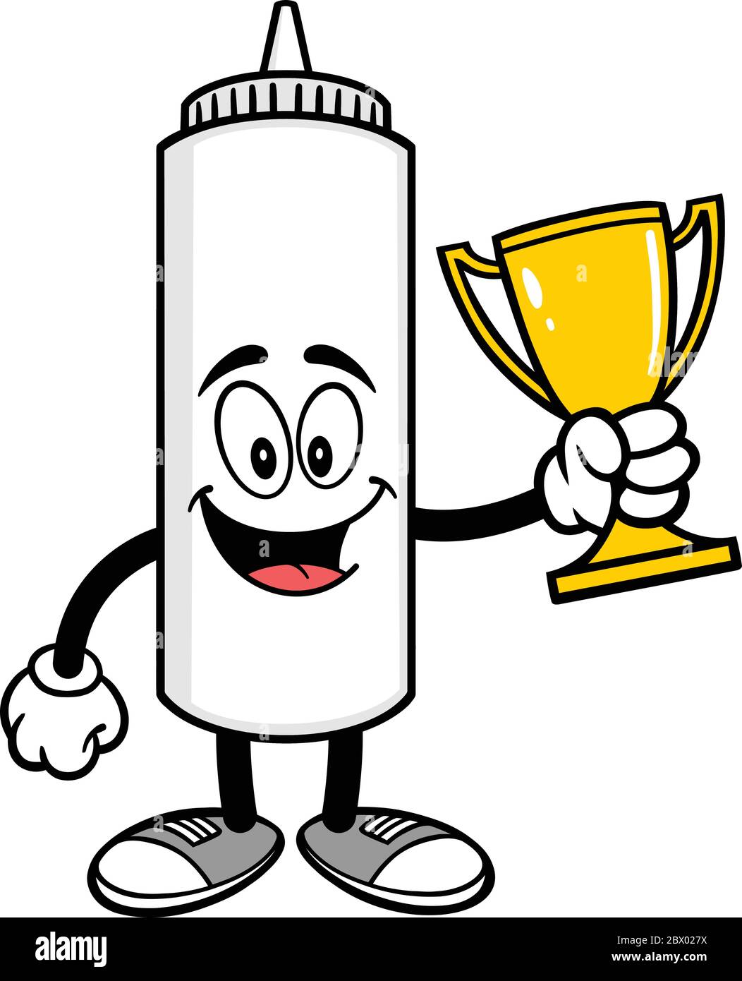 Mayo with Trophy- A Cartoon Illustration of a Mayo Bottle with a Trophy ...