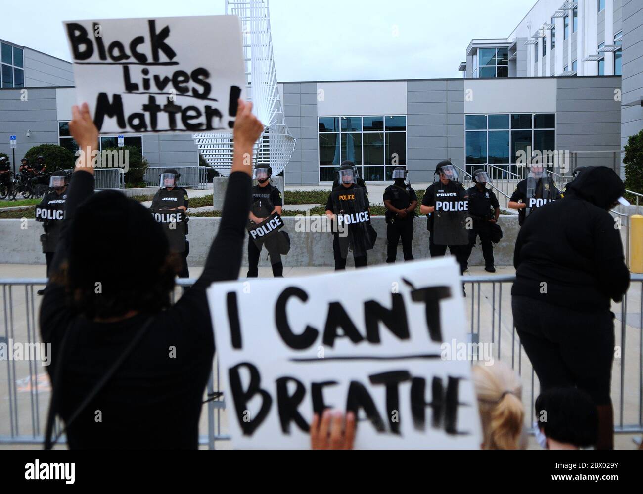 June 3, 2020 - Orlando, Florida, United States - Protester shout at ...