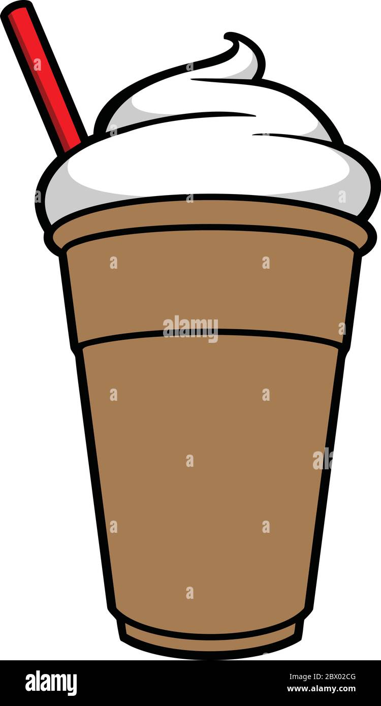Iced Coffee - A cartoon illustration of an Iced Coffee Stock Vector ...