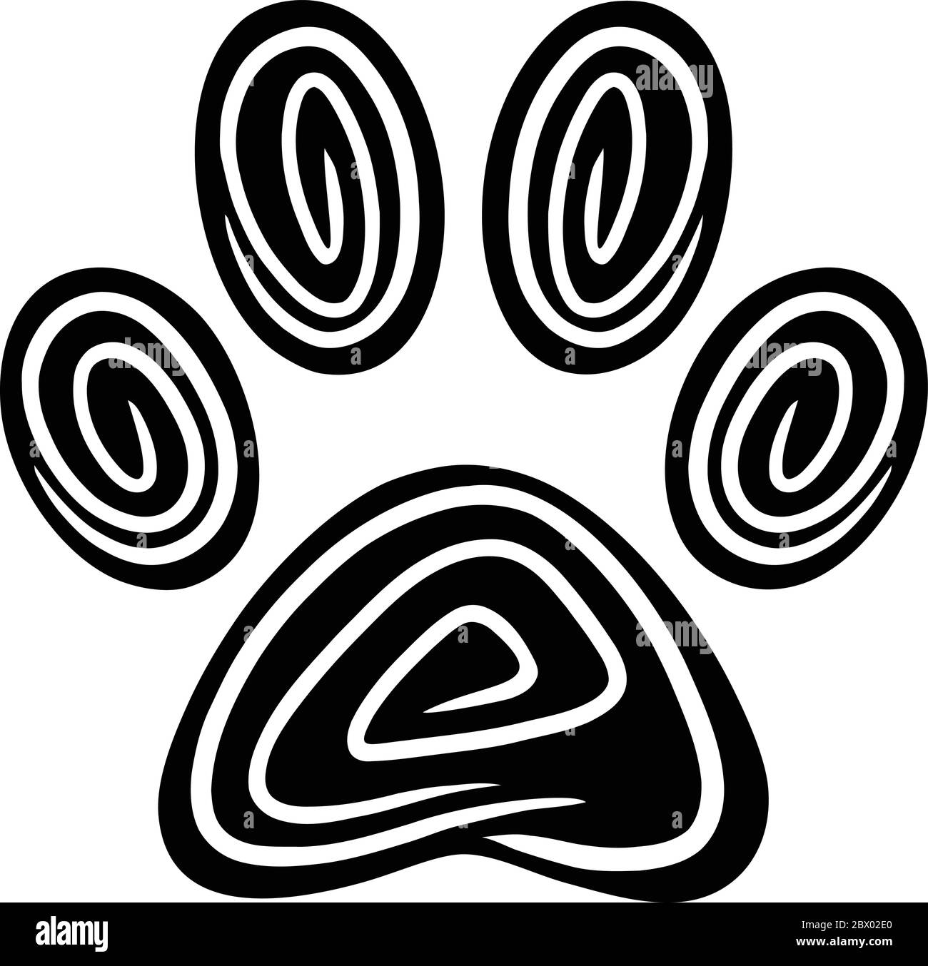 Paw Print Abstract- An Illustration of an Abstract Paw Print Stock ...