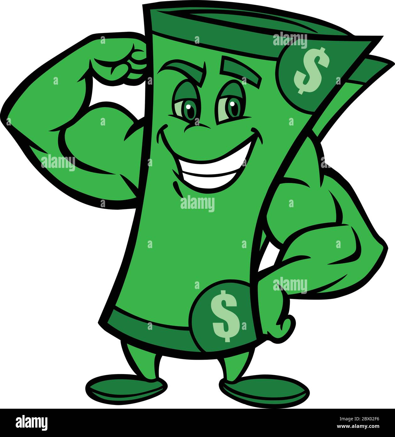 Mighty Greenback- A Cartoon Illustration of the Mighty Greenback Dollar ...