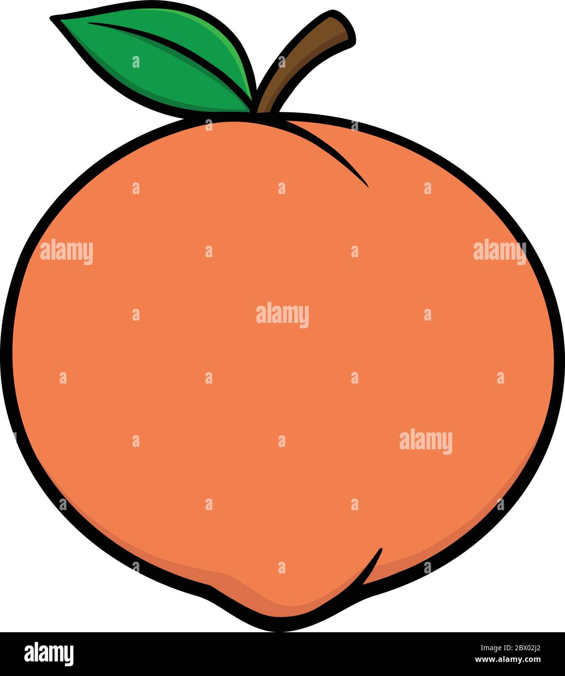 Peach Icon - A cartoon illustration of a Peach Icon Stock Vector Image ...
