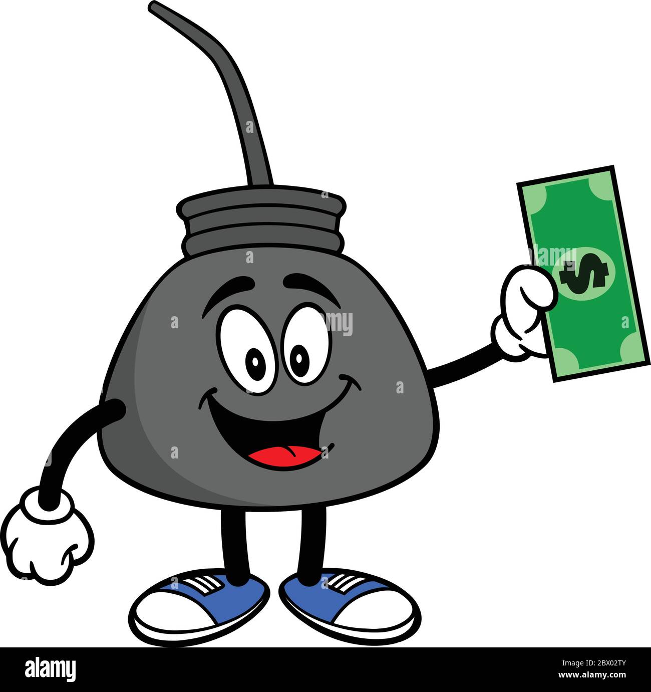 Oil Can with Dollar- A Cartoon Illustration of an Oil Can with a Dollar ...
