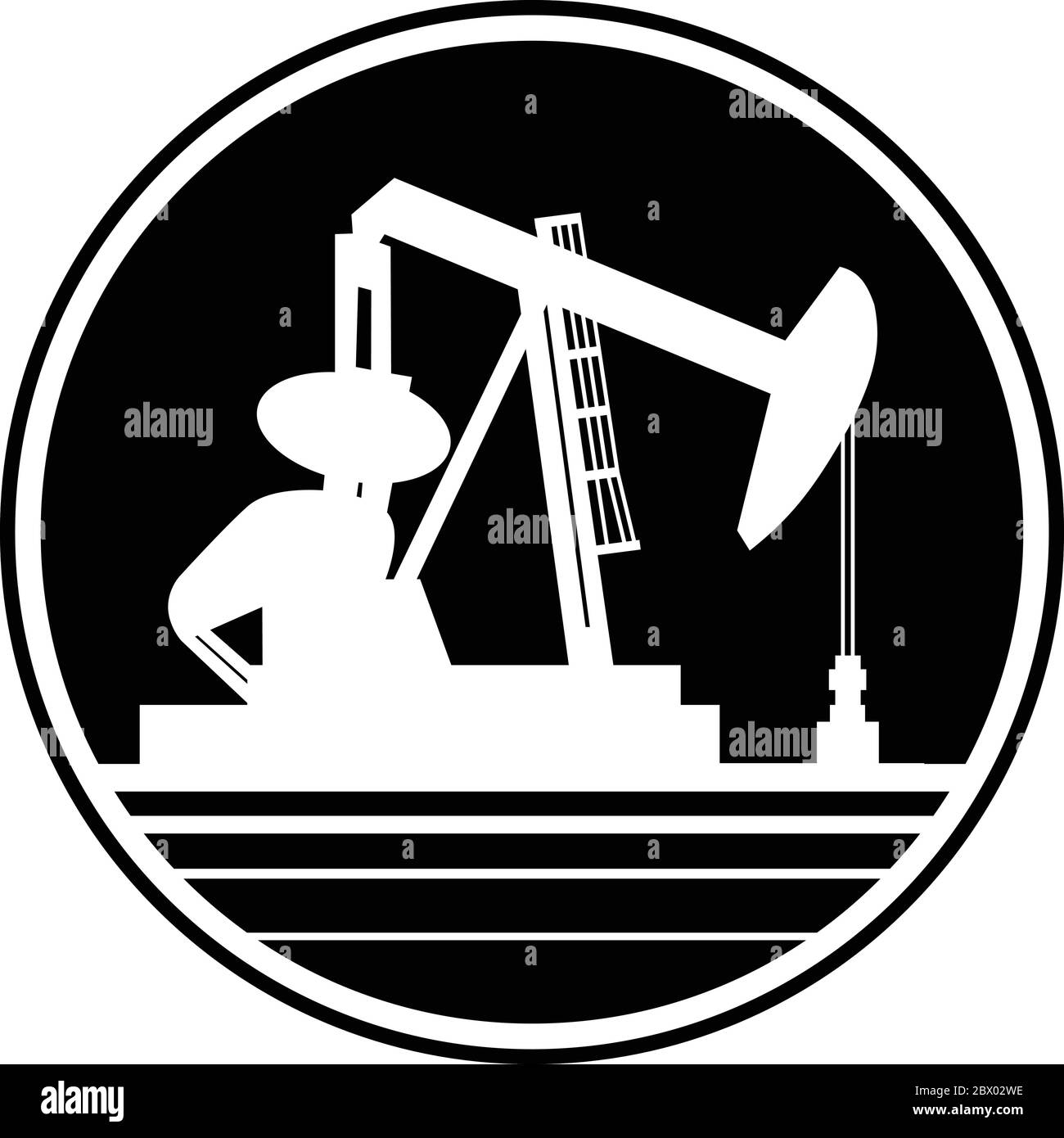 Oil Rig Symbol- An Illustration of an Oil Rig Symbol Stock Vector Image ...