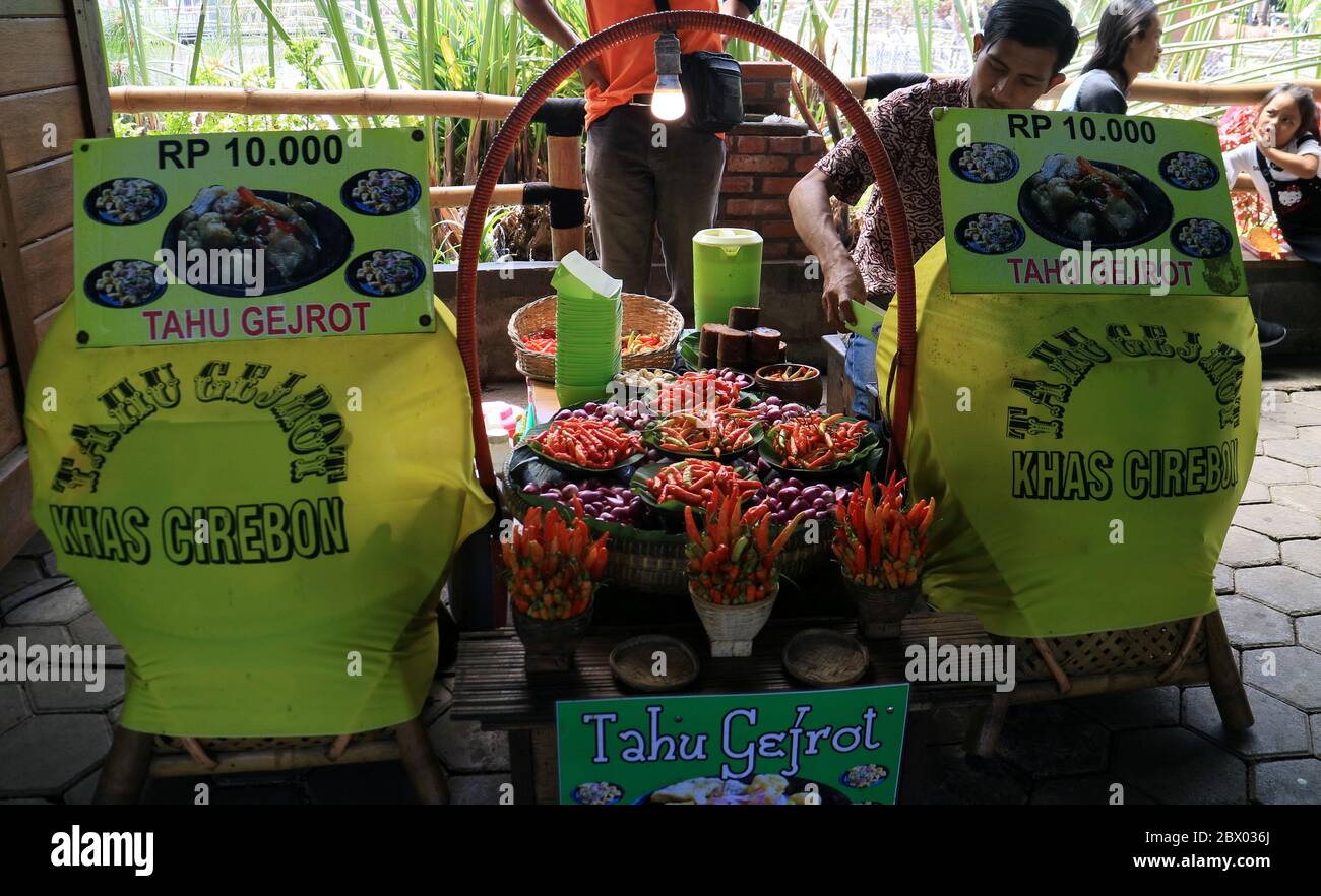 Bandung, Indonesia - July 7, 2018: Seller of Tahu Gejrot at Floating ...