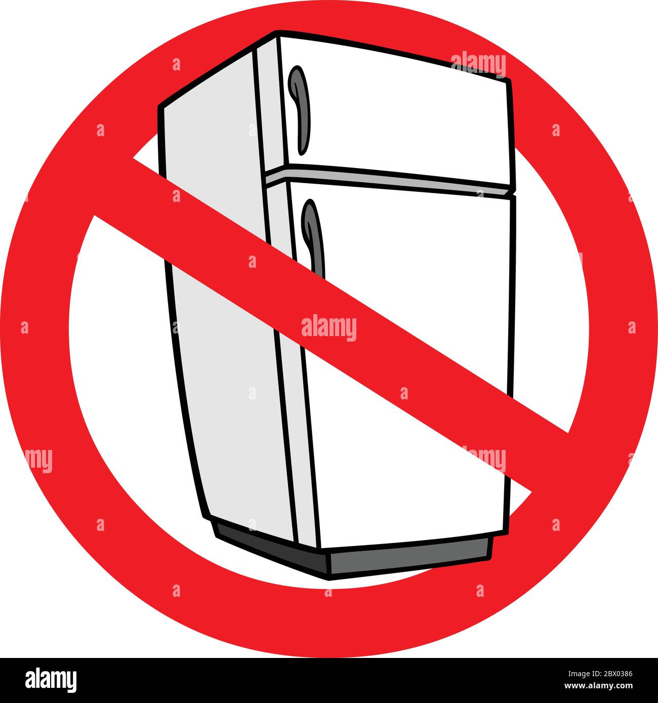 No Refrigeration - A cartoon illustration of a No Refrigeration symbol ...