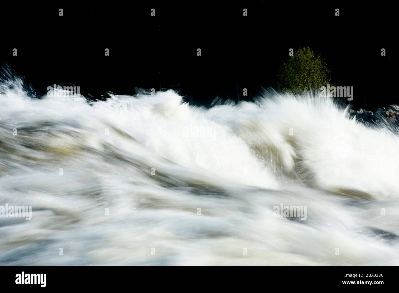 Big roar in the Spring Flood. Powerful Spring Flood drops melting snow ...