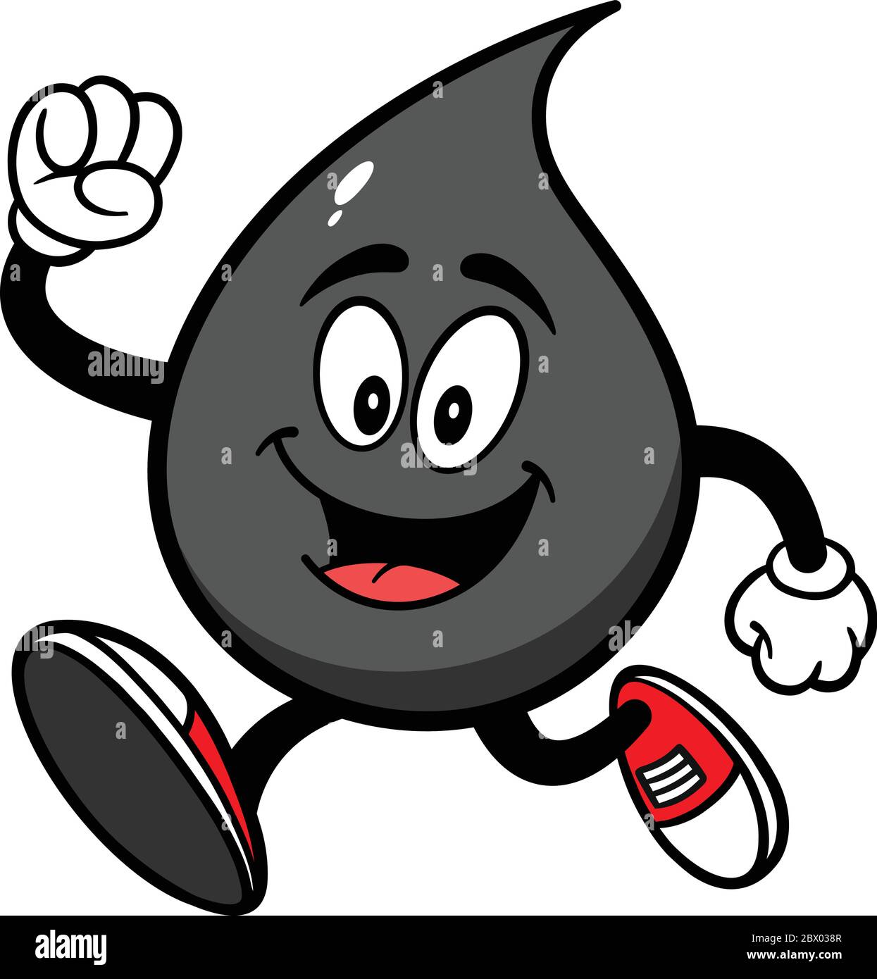 Oil Drop Running- A Cartoon Illustration of an Oil Drop Running Stock ...