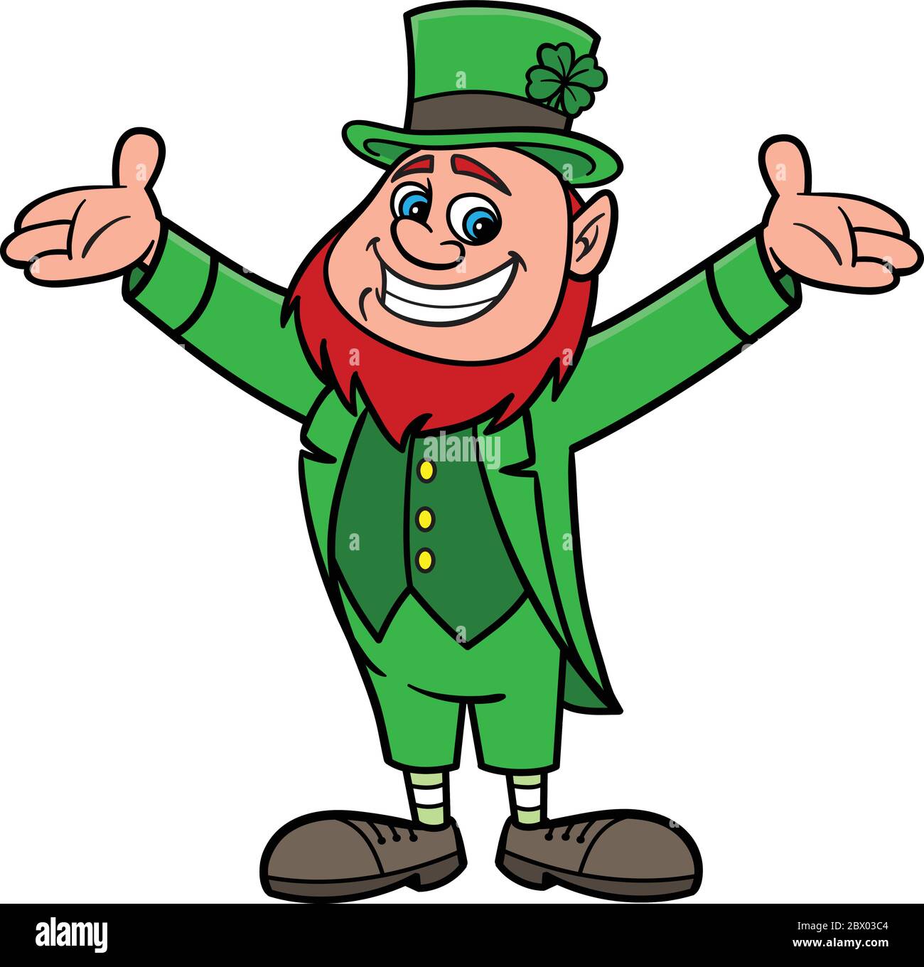 Leprechaun Presenting- A Cartoon Illustration of a Leprechaun ...