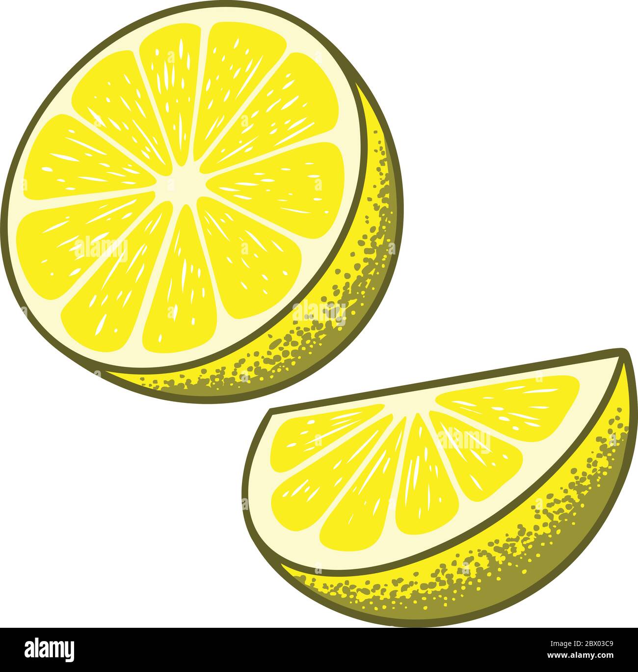 Lemon Slices - A cartoon illustration of Lemon Slices Stock Vector ...