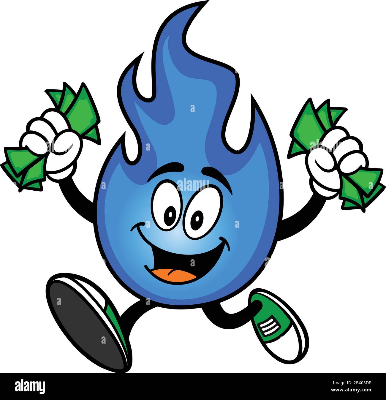 Natural Gas with Money- A Cartoon Illustration of Natural Gas with ...