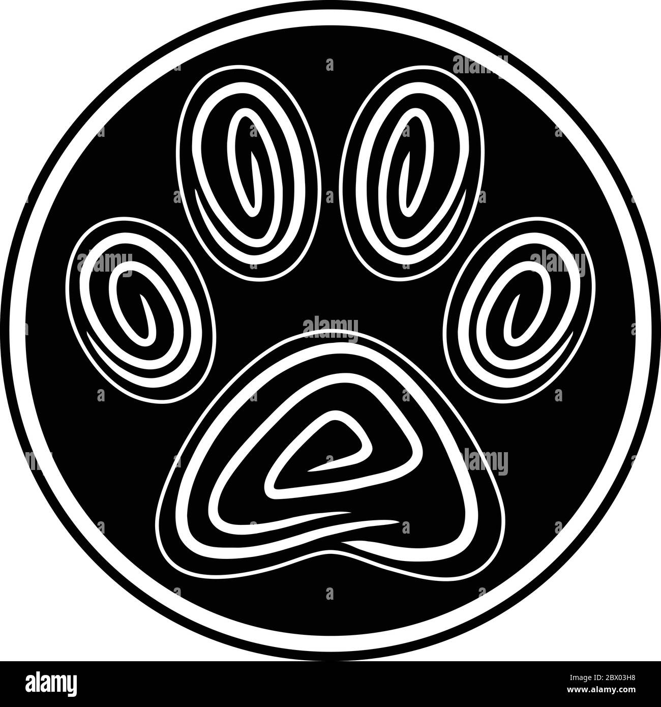 Paw Print Abstract Icon- An Illustration of a Paw Print Abstract Icon ...