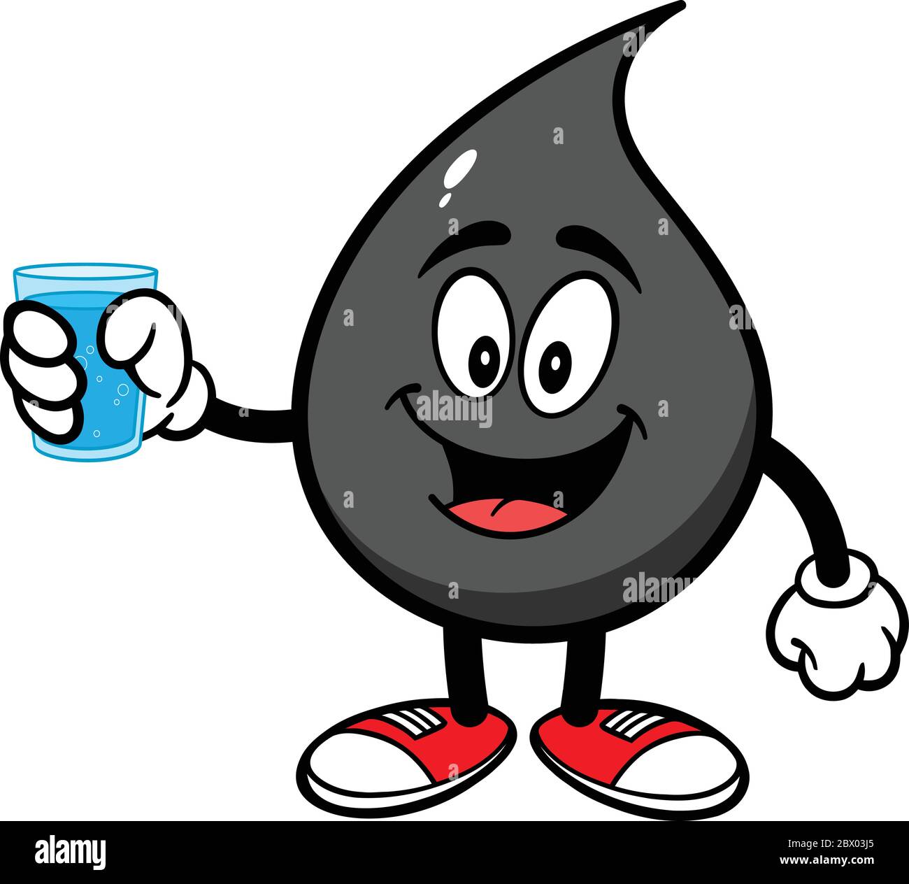 Oil Drop with Water- A Cartoon Illustration of an Oil Drop with Water ...