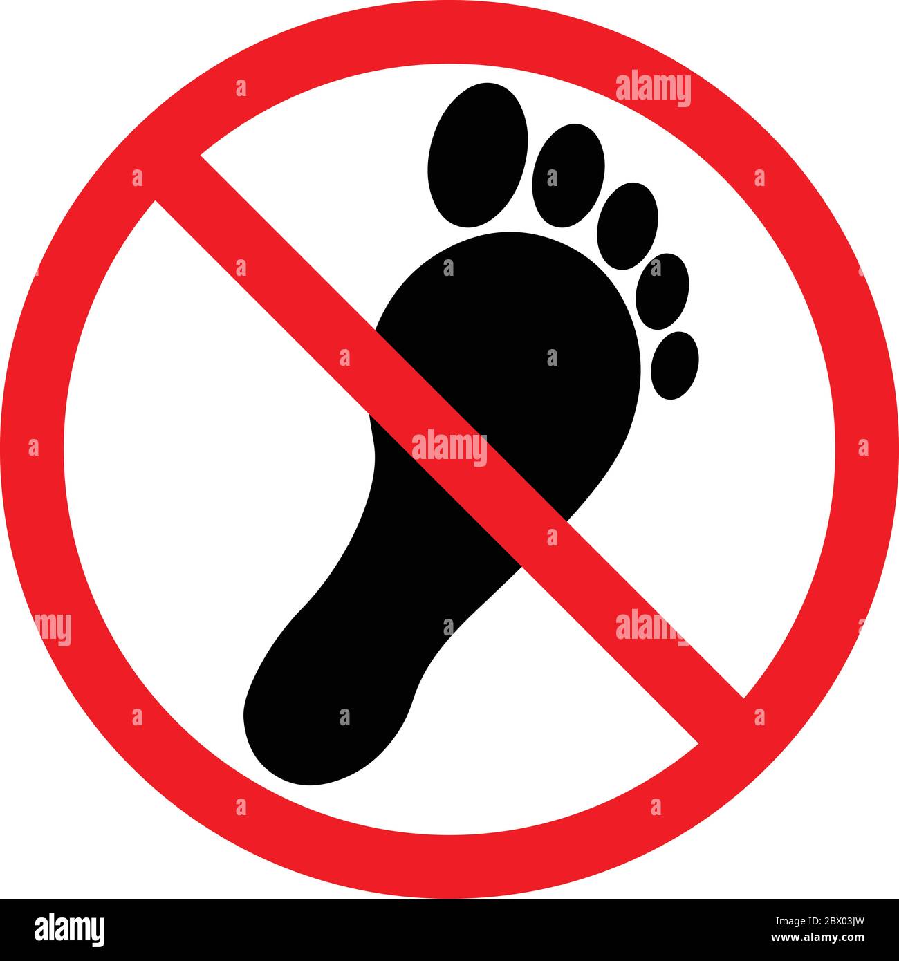 No Bare Foot- An Illustration of a No Bare Foot Symbol Stock Vector ...