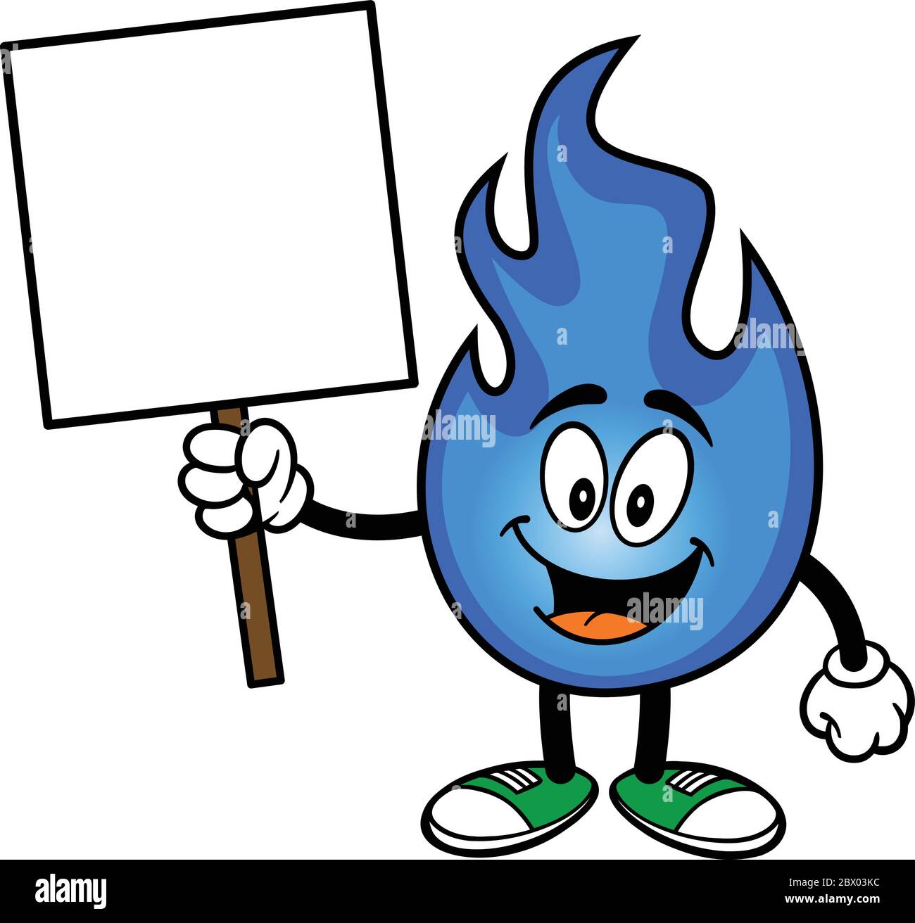 Natural Gas with Sign- A Cartoon Illustration of Natural Gas with Sign ...