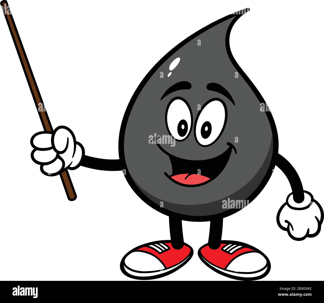 Oil Drop with Pointer- A Cartoon Illustration of an Oil Drop with a ...