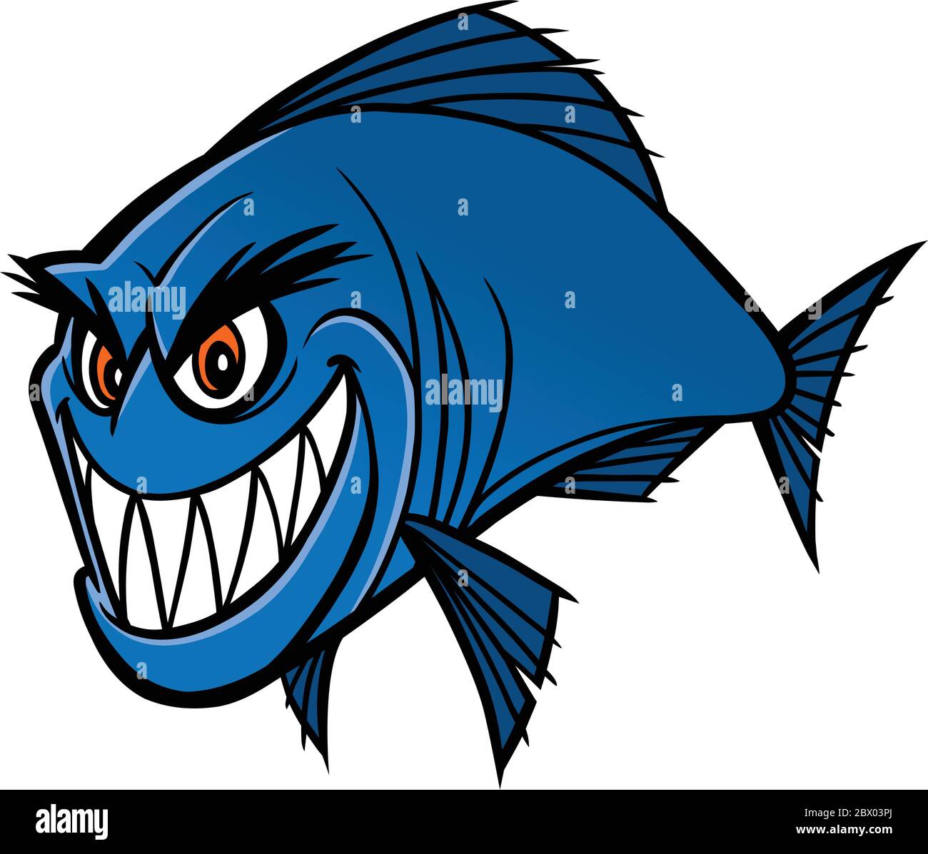 Piranha- A Cartoon Illustration of a Piranha Stock Vector Image & Art ...