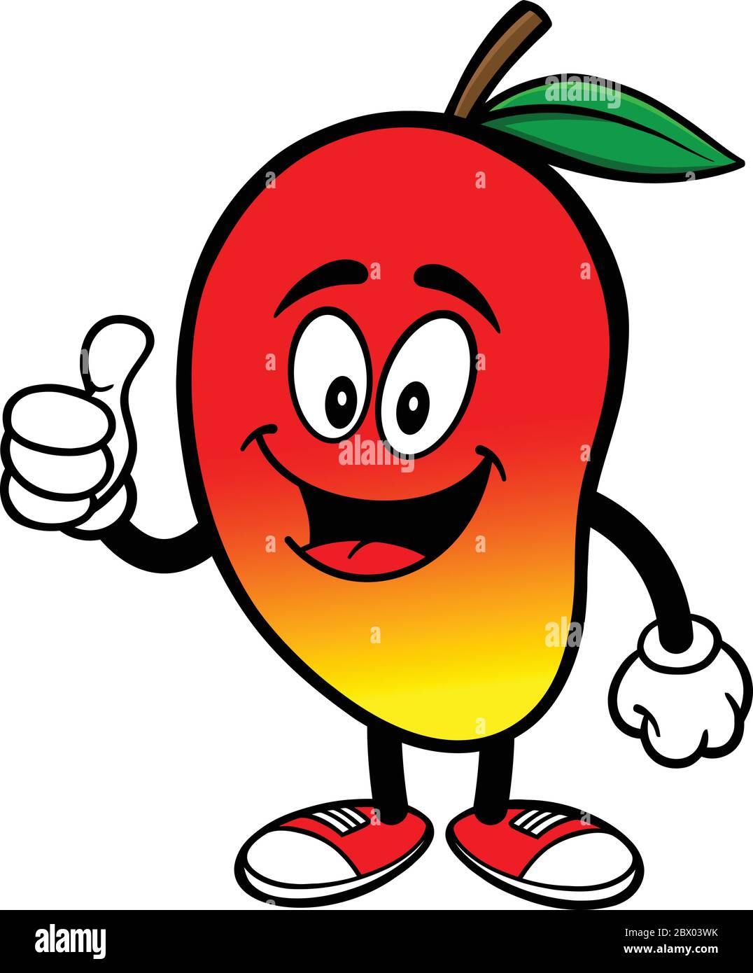 Mango with Thumbs Up- A Cartoon Illustration of a Mango with a Thumbs ...