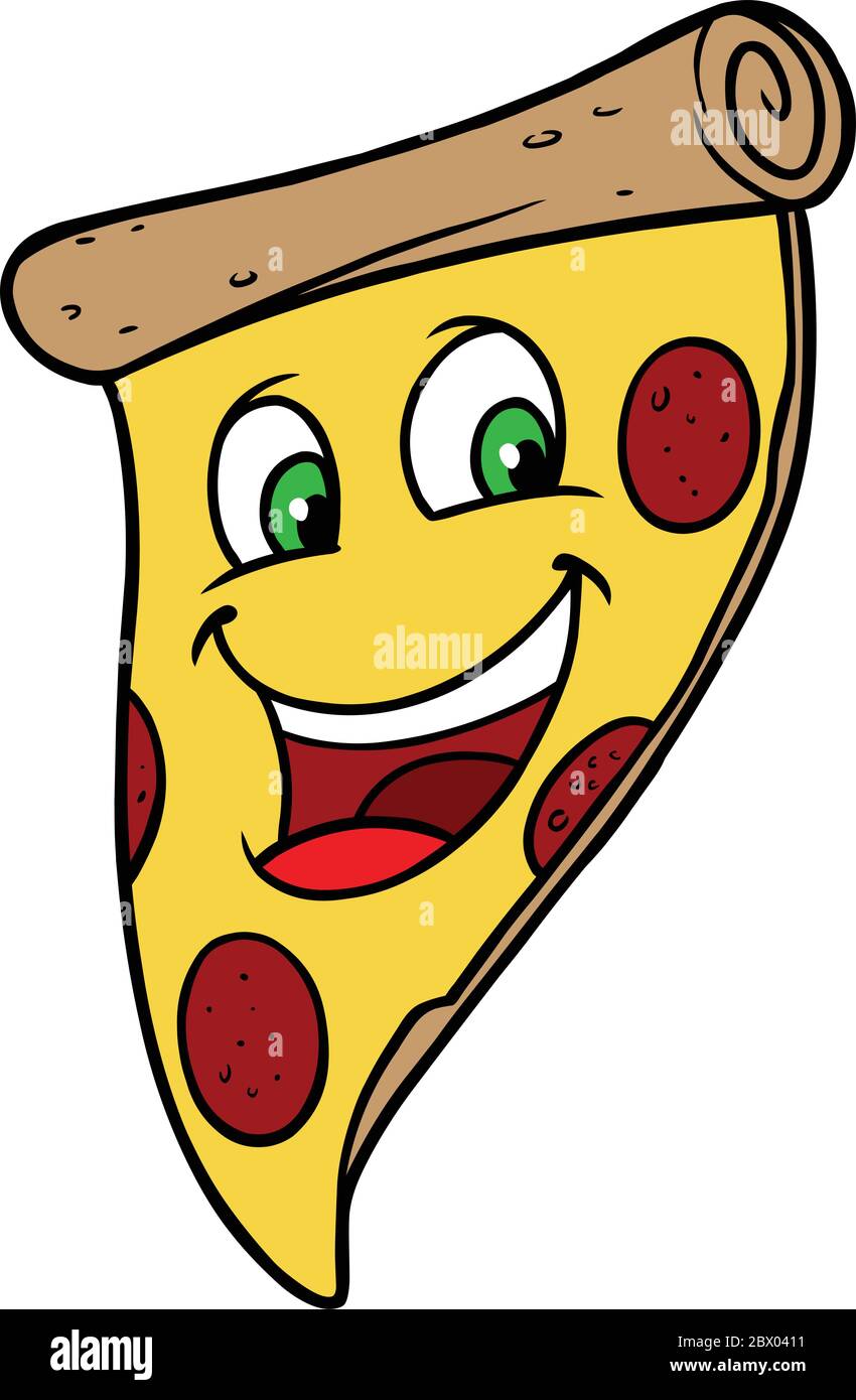 Pizza Slice - A cartoon illustration of a Pizza Slice Mascot Stock ...