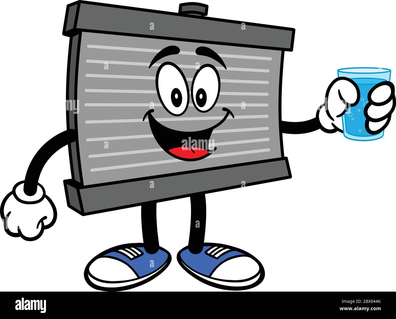 Radiator Mascot with Water- A Cartoon Illustration of a Radiator Mascot ...