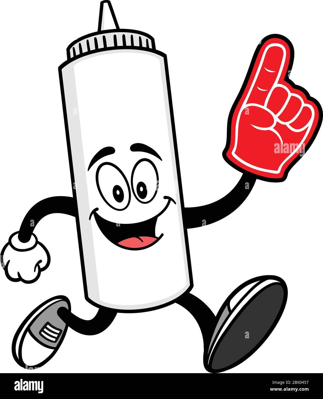 Mayo Running with Foam Hand- A Cartoon Illustration of Mayo Running ...