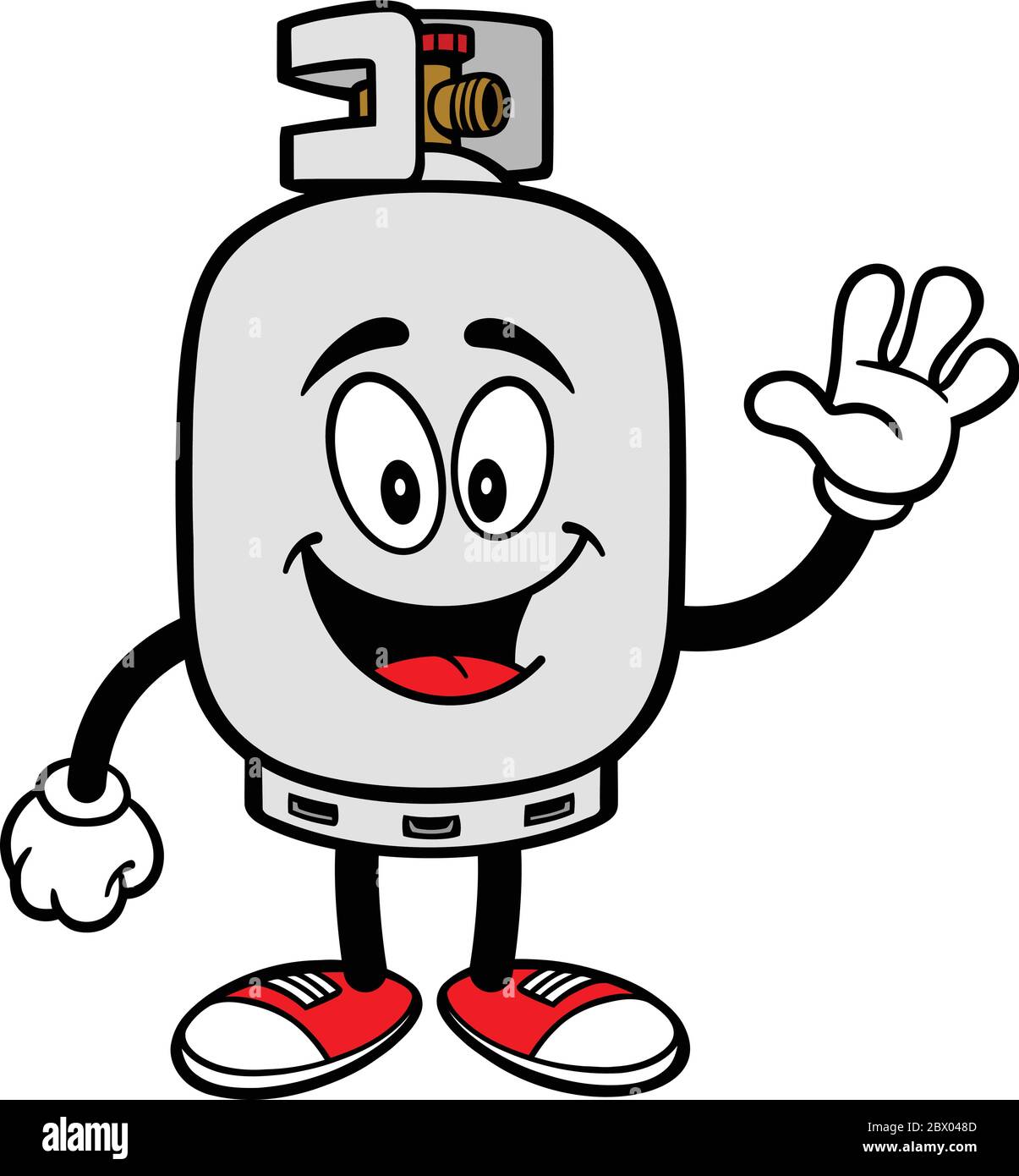 Propane Tank Waving- A Cartoon Illustration of a Propane Tank Waving Stock Vector Image & Art ...