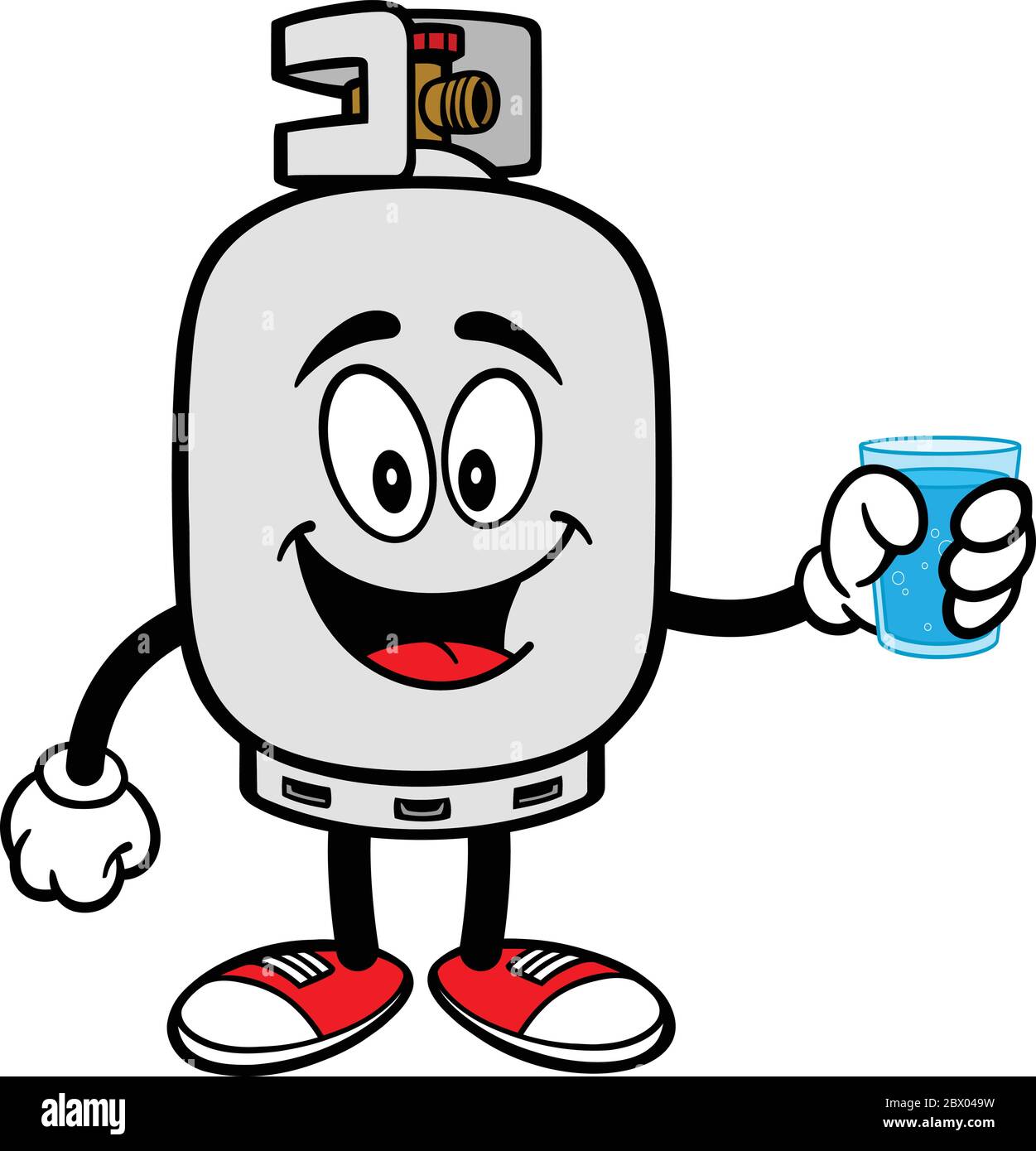 Propane Tank with Water- A Cartoon Illustration of a Propane Tank with ...