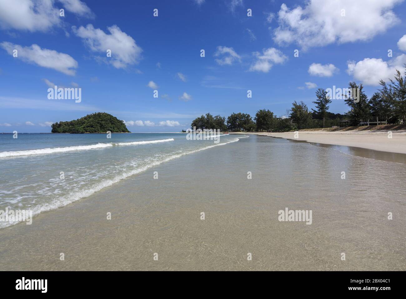 Beautiful Kelambu beach near tip of borneo malaysia with the clear blue ...