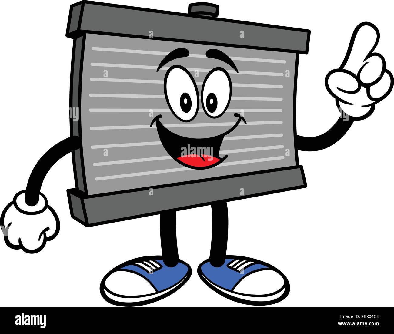 Radiator Mascot Pointing- A Cartoon Illustration of a Radiator Mascot ...