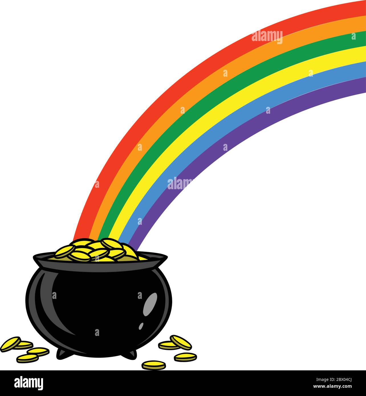 Pot Of Gold Rainbow Clipart