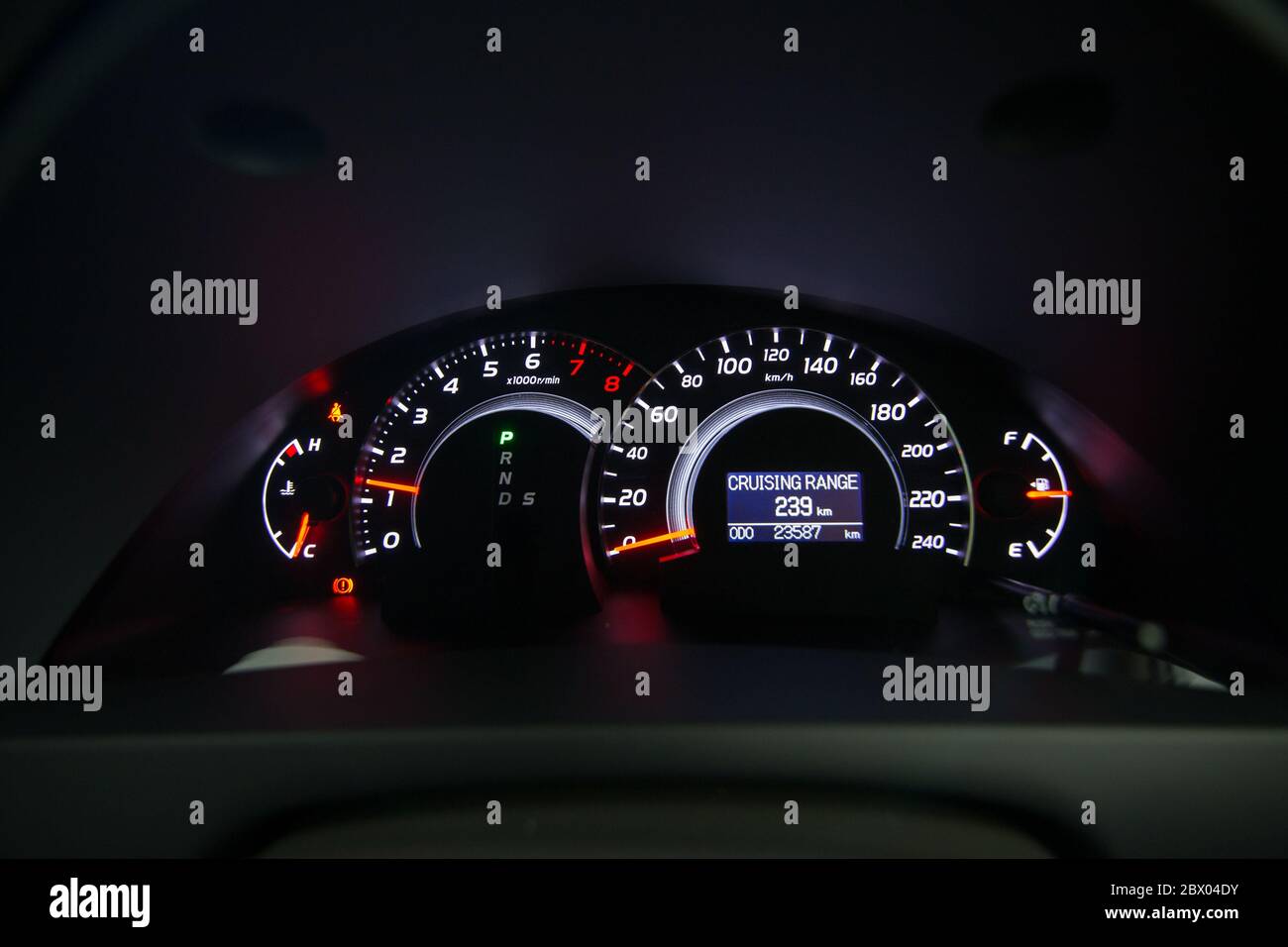 Car meter, Speedometer in car, fuel, black background, auto.Selective ...
