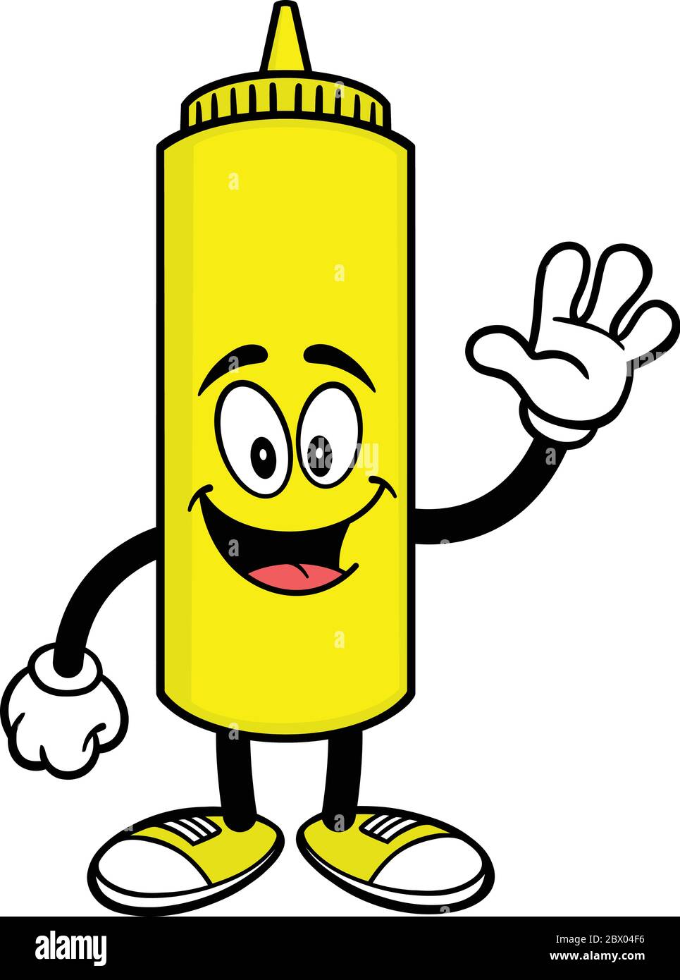 Mustard Waving- A Cartoon Illustration of Mustard Waving Stock Vector ...