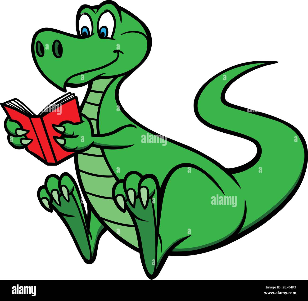 Reading Dino - A cartoon illustration of a Reading Dino Stock Vector ...