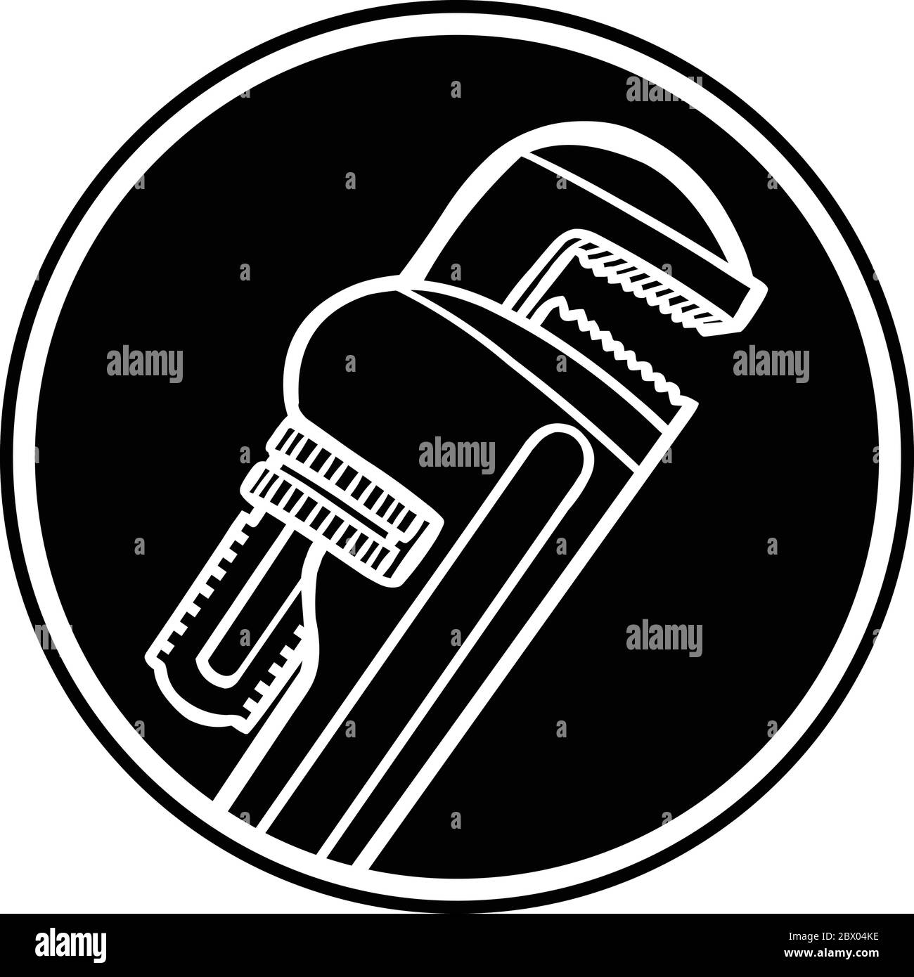 Pipe Wrench Symbol- An Illustration of a Pipe Wrench Symbol Stock ...