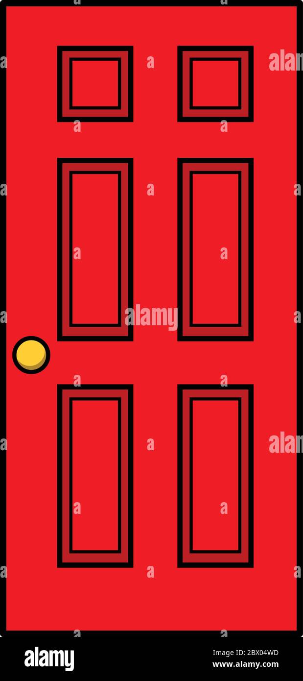 Red Door- An Illustration of a Red Door Stock Vector Image & Art - Alamy