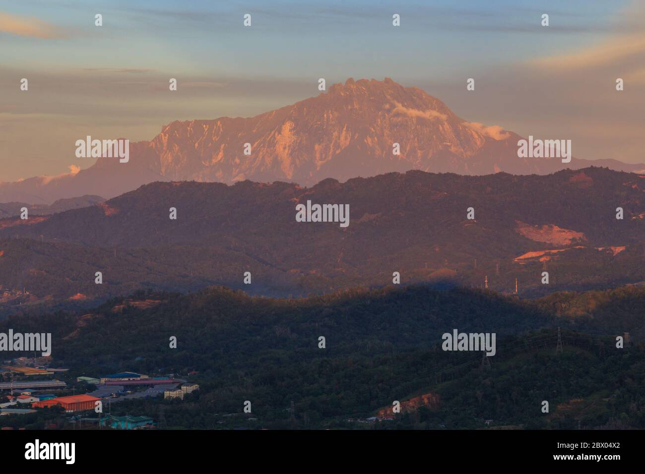 Amazing Mount Kinabalu view with beautiful Sunset and amazing sky ...