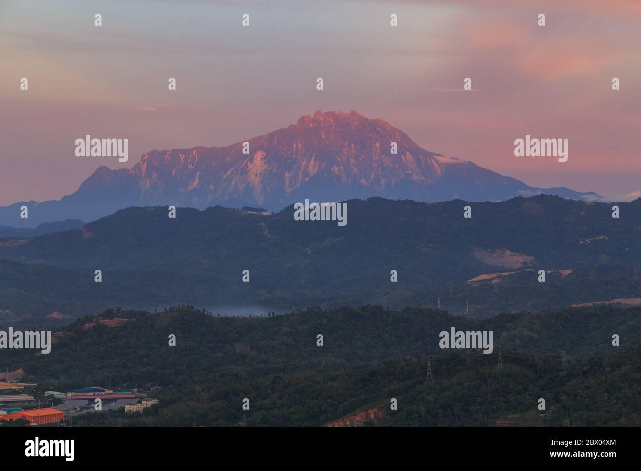 Amazing Mount Kinabalu view with beautiful Sunset and amazing sky ...