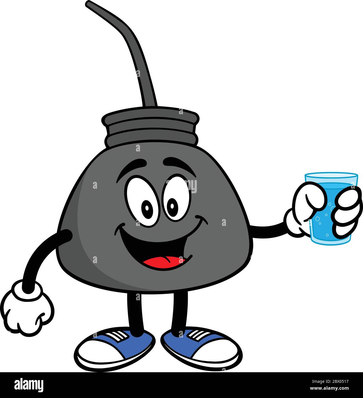 Oil Can with Water-A Cartoon Illustration of an Oil Can with a Glass of ...