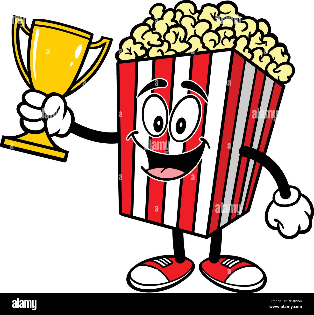 Popcorn with Trophy- A Cartoon Illustration of Popcorn with a Trophy ...