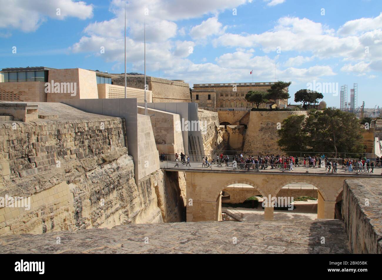 gate, rampart and bridge in valletta (malta Stock Photo - Alamy