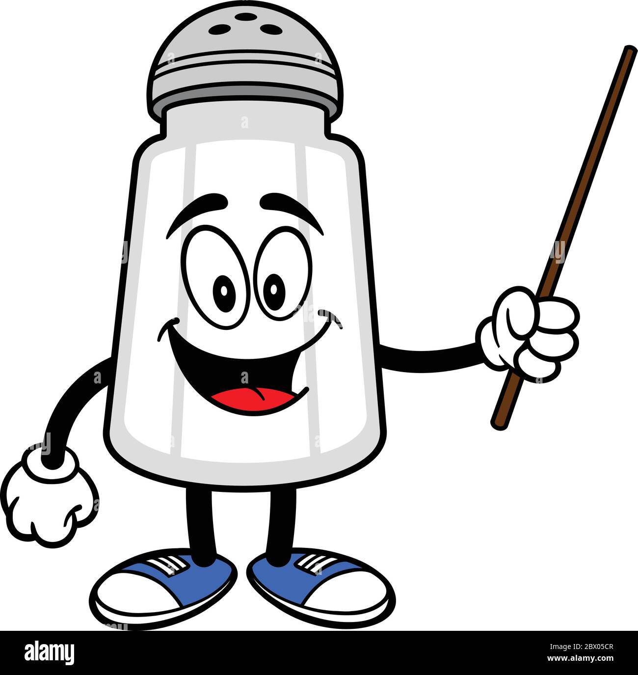 Salt Shaker with Pointer- A Cartoon Illustration of a Salt Shaker with ...