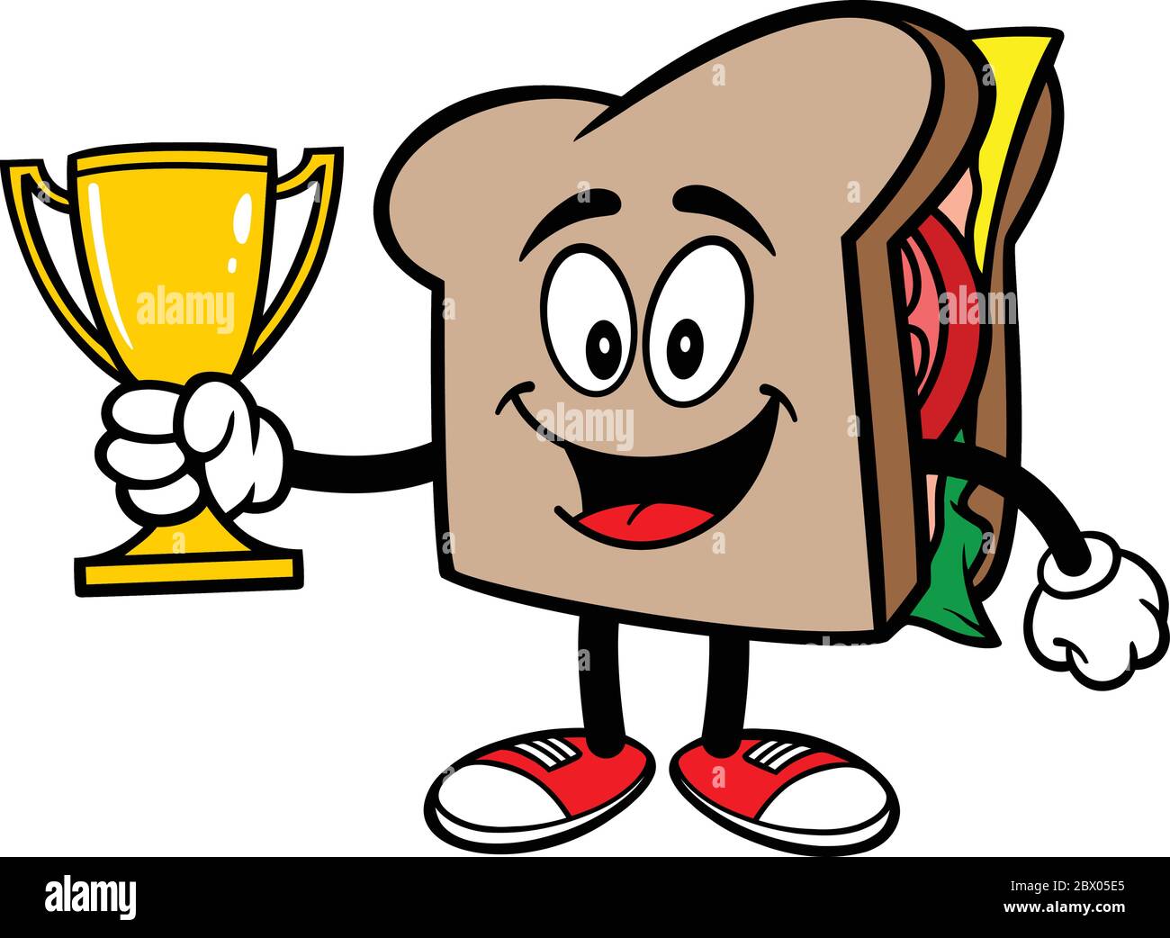 Sandwich with Trophy- A Cartoon Illustration of a Sandwich with a ...