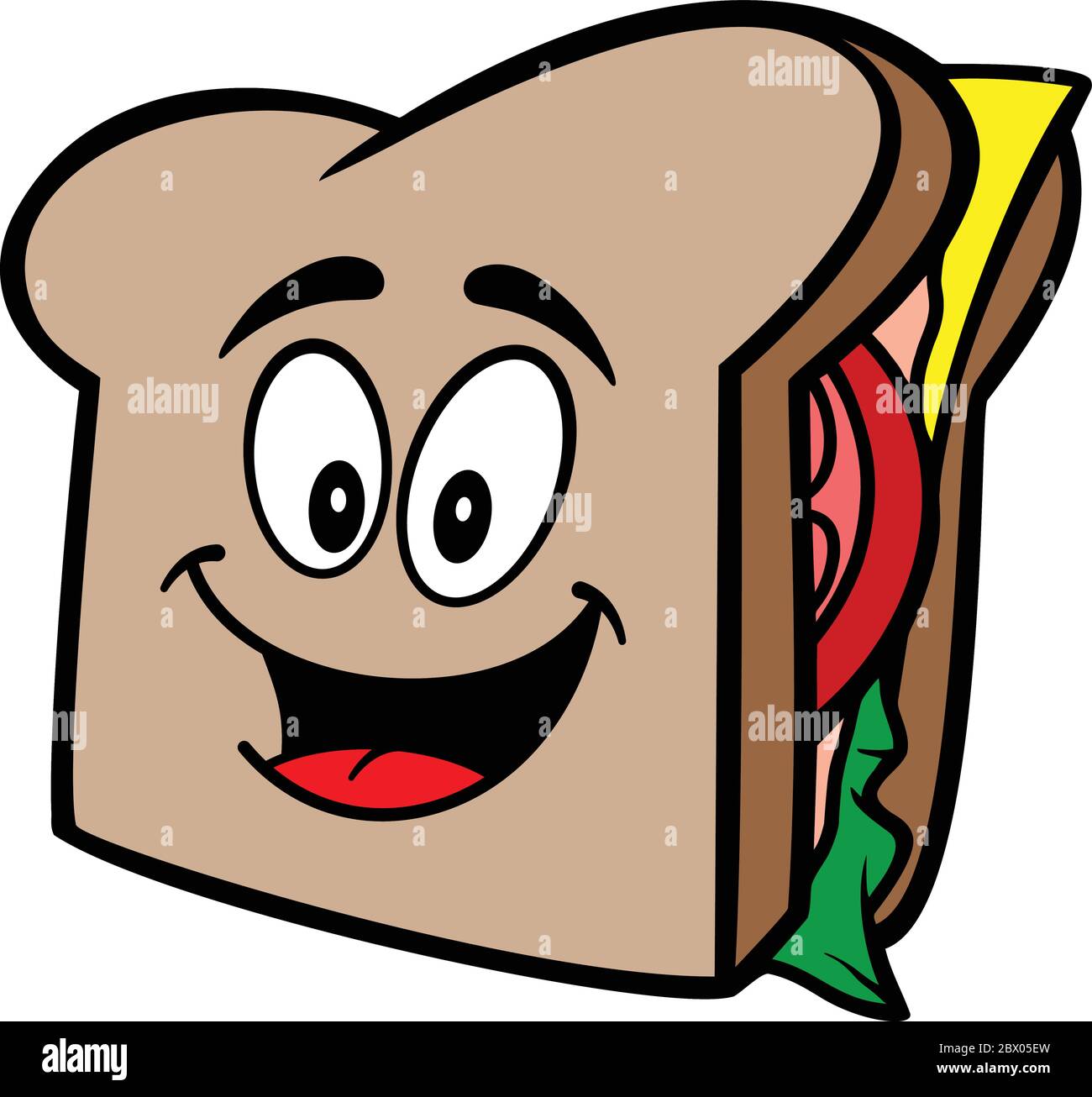 Sandwich Mascot- A Cartoon Illustration of a Sandwich Mascot Stock ...