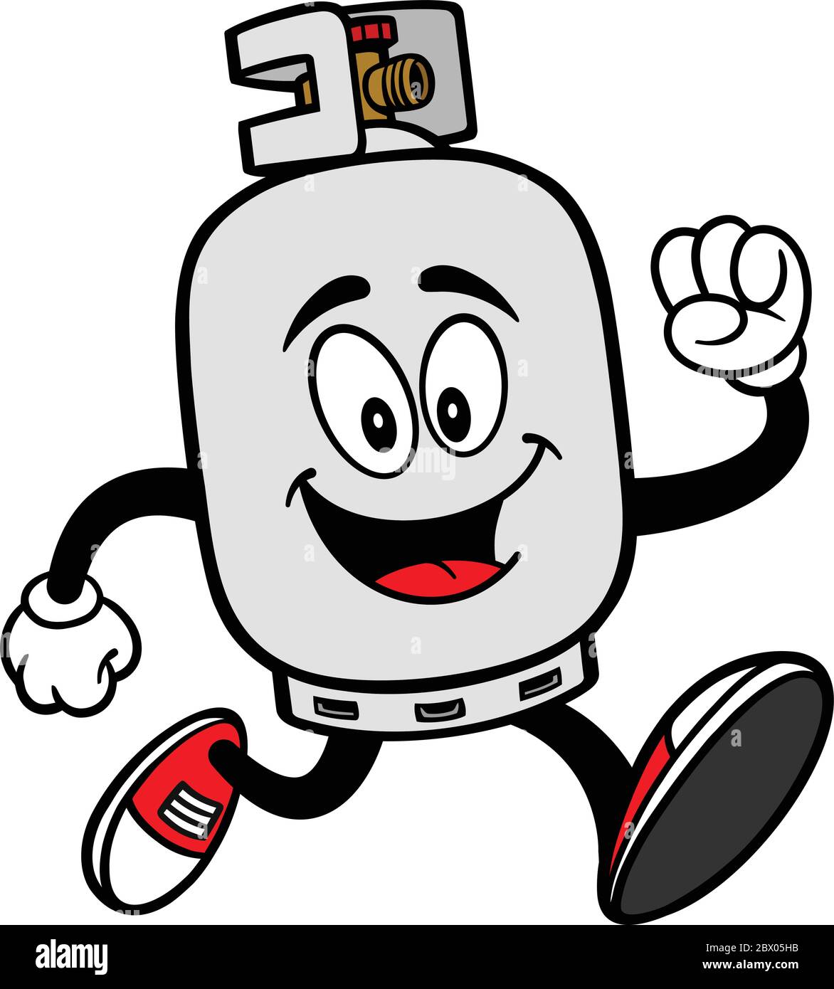 Propane Tank Run- A Cartoon Illustration of a Propane Tank Running ...